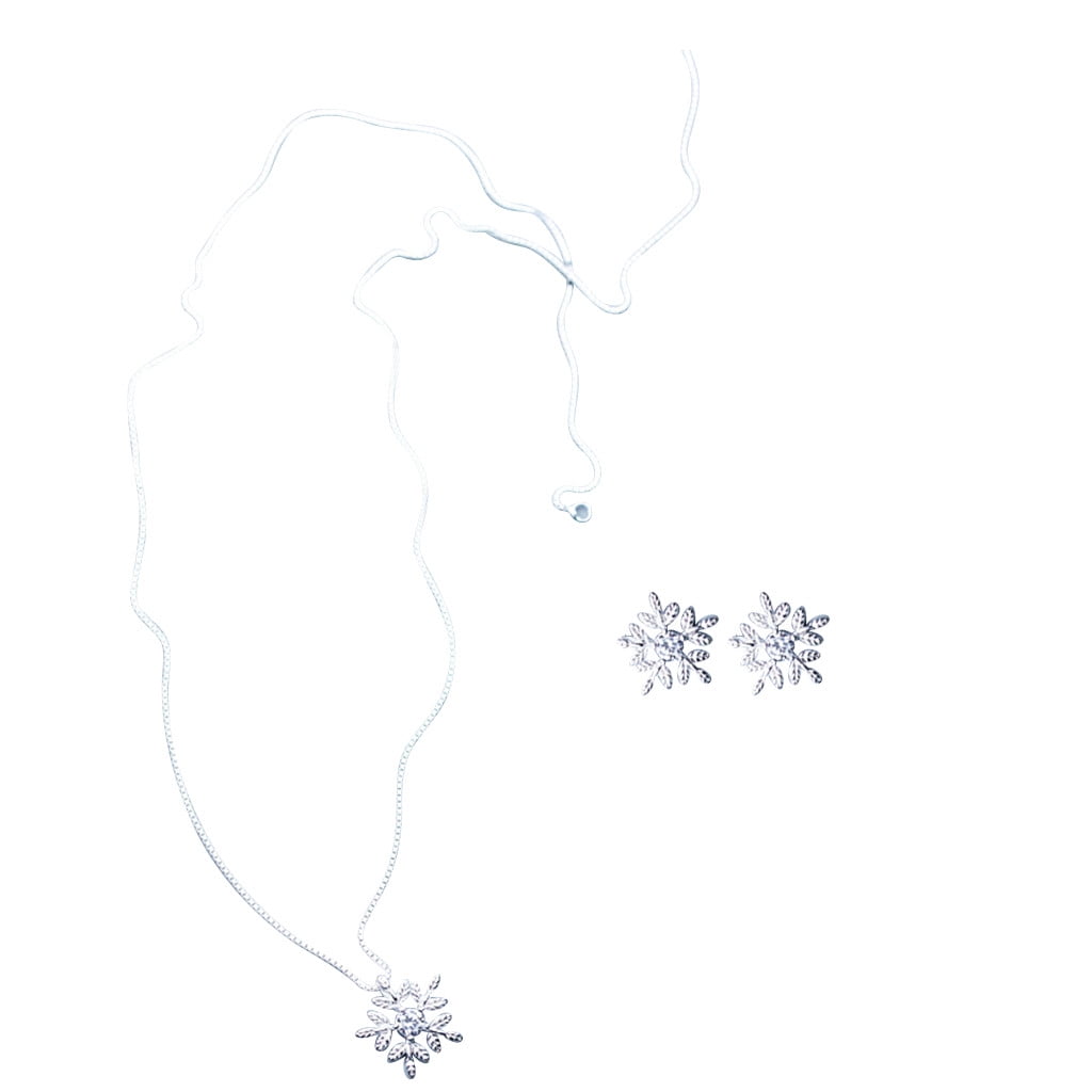 Luiyenes Inlaid Jewelry Earrings Snowflake Women's Necklace Diamond ...