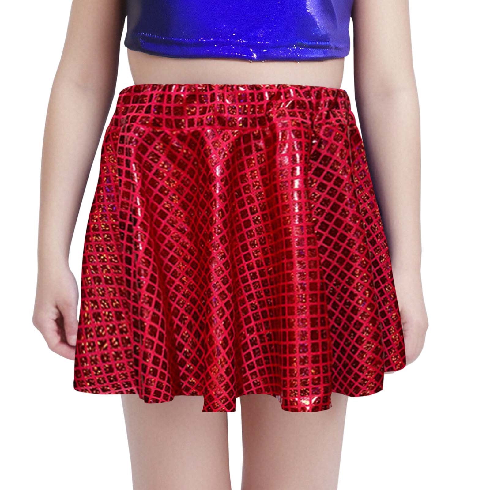 Lujianch Children's Sequin Cheerleading Skirt With Cut Design Versatile ...