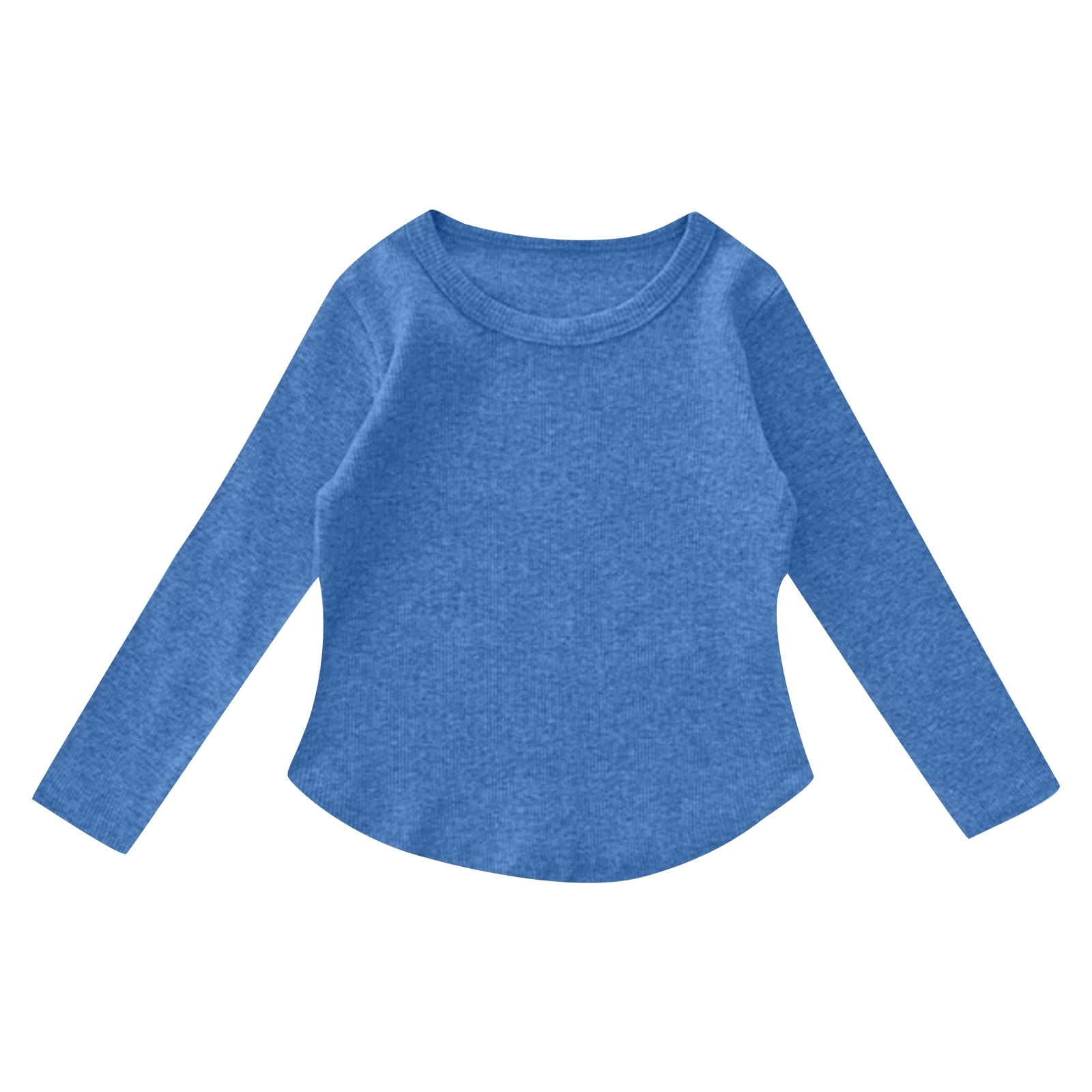 Lujianch Girls Long Sleeve Shirts Kids Arc Hem Side Slit Soft Tunic ...