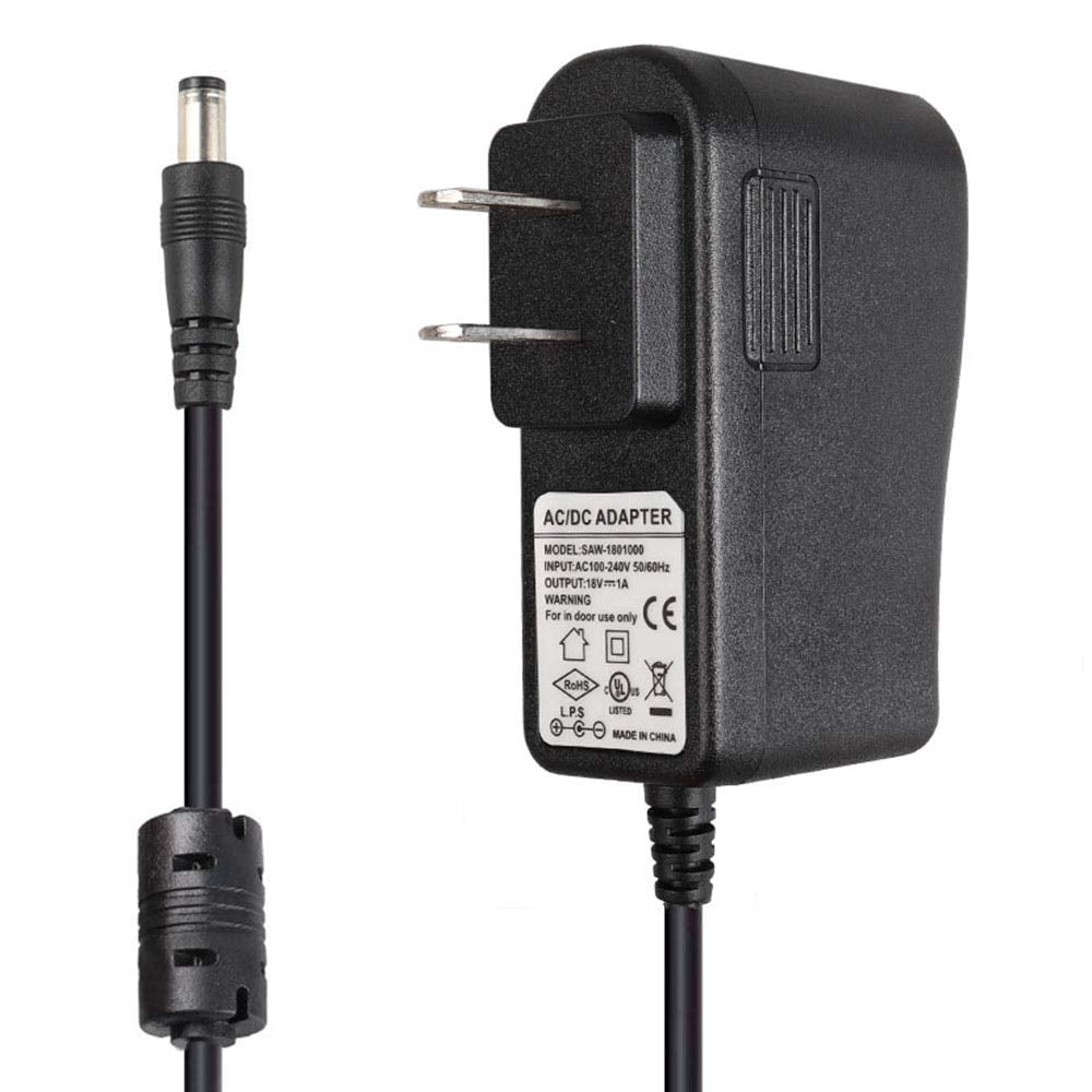 LujingZ 18V 1A DC Guitar Pedal Power Supply Adapter, Universal AC Input ...