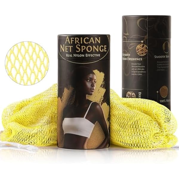 LujingZ African Net Sponge Authentic Exfoliating Body Scrubber for ...