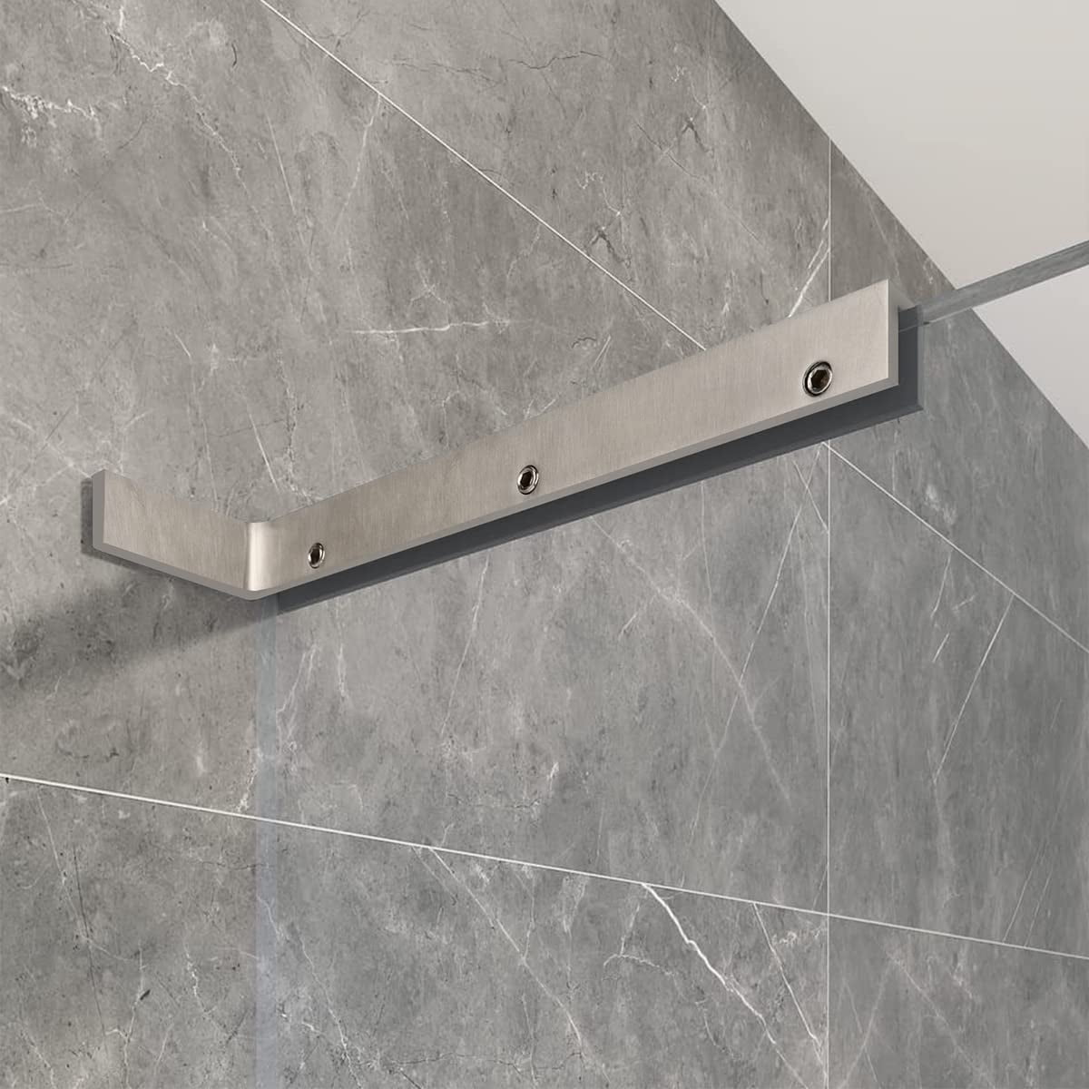 LukLoy Fixed Glass Shower Panel Glass to Wall Support Bar, Frameless ...