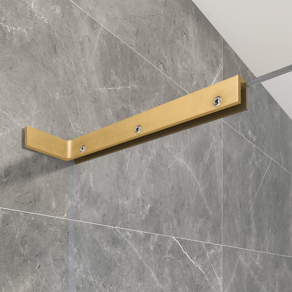 LukLoy Fixed Glass Shower Panel Wall to Glass Support Bar, Frameless ...