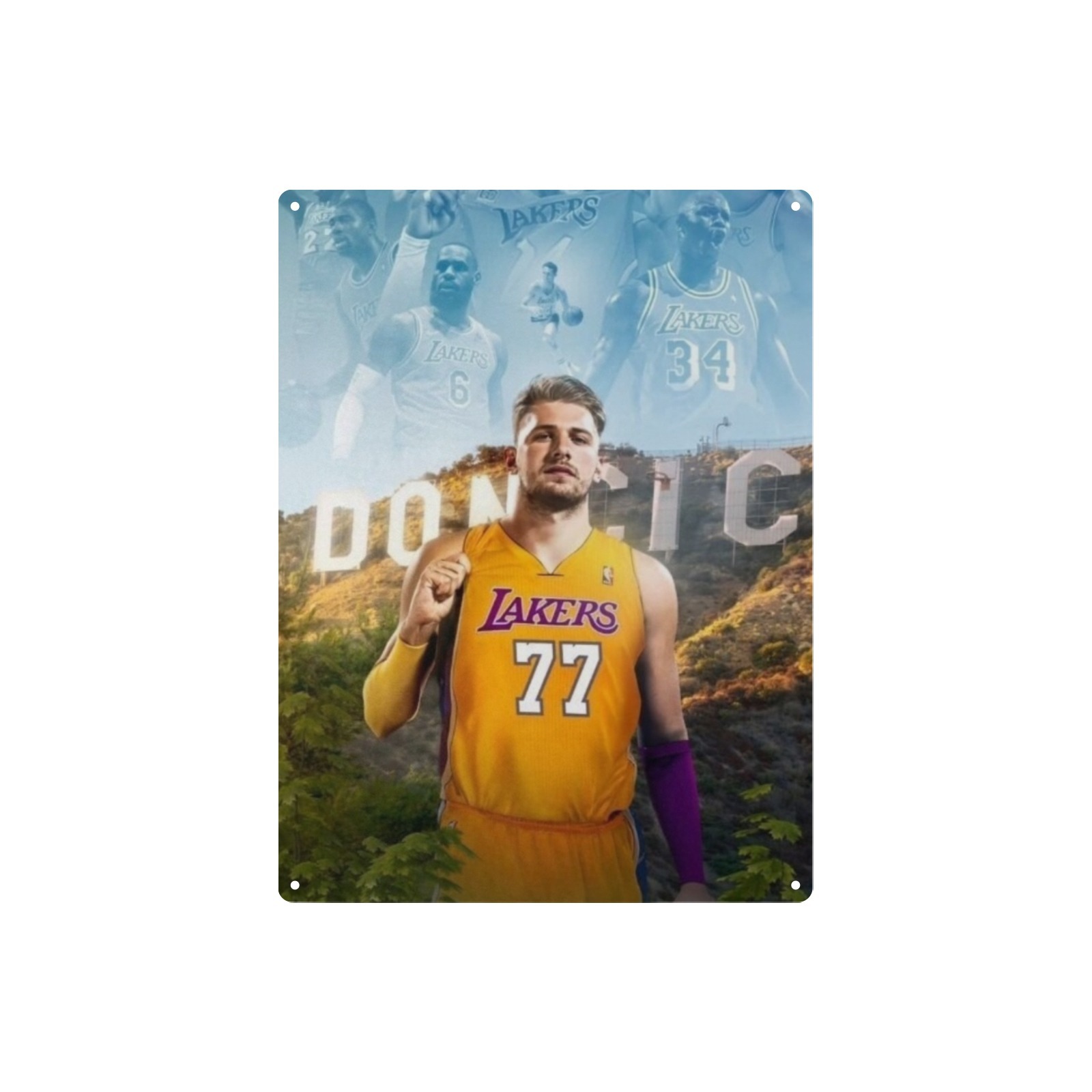 Luka Dončić Retro Metal Tin Sign - Vintage Basketball Wall Decor for ...