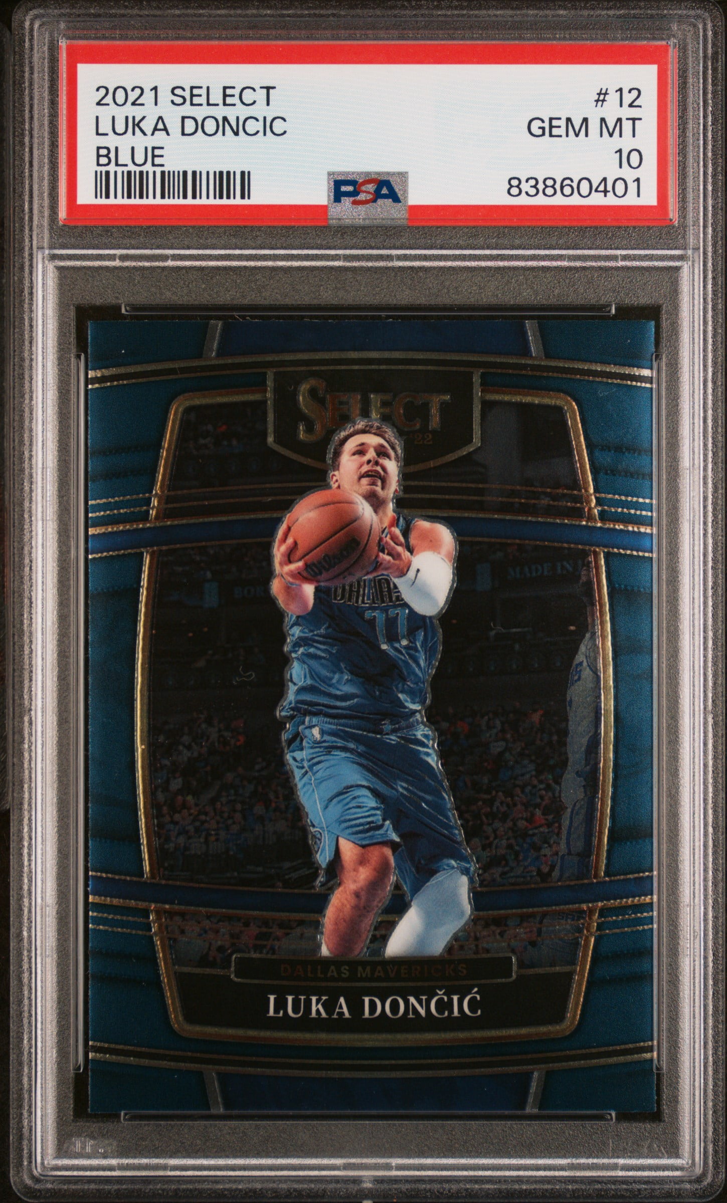 Luka Doncic 2021 Panini Select Blue Basketball Card #12 Graded PSA 10 ...