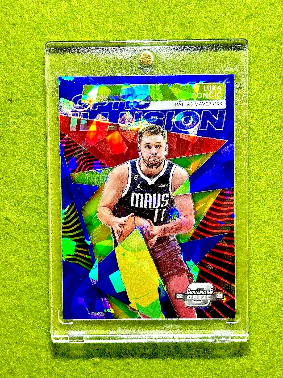 Luka Doncic BLUE PRIZM CRACKED ICE #/75 SSP CARD 2022 Contenders Optic ...