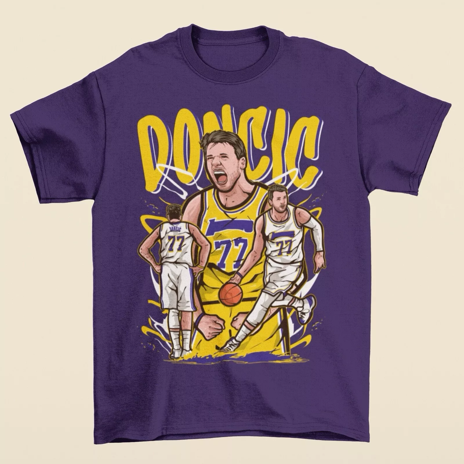 Luka Doncic Cartoon Style Los Angeles Basketball T-Shirt - Walmart.com