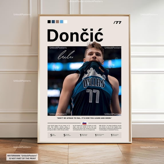 Luka Doncic Dallas Mavericks NBA MVP Basketball Sports Poster 12x18 ...