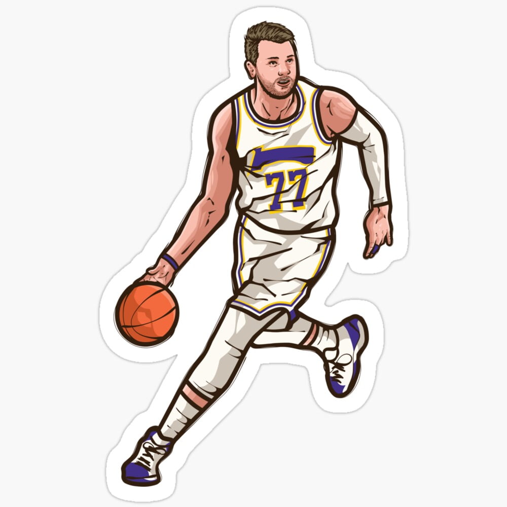 Luka Doncic Dribbling Cartoon Los Angeles Sticker Phone Decal Water ...