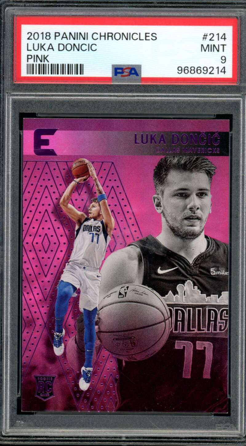 Luka Doncic Rookie Card 2018-19 Panini Chronicles Pink #214 PSA 9 ...