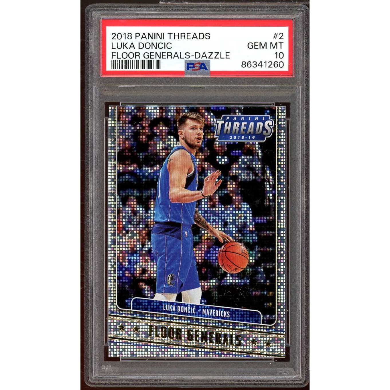 Luka Doncic Rookie Card 2018-19 Panini Threads Floor Generals Dazzle #2 ...