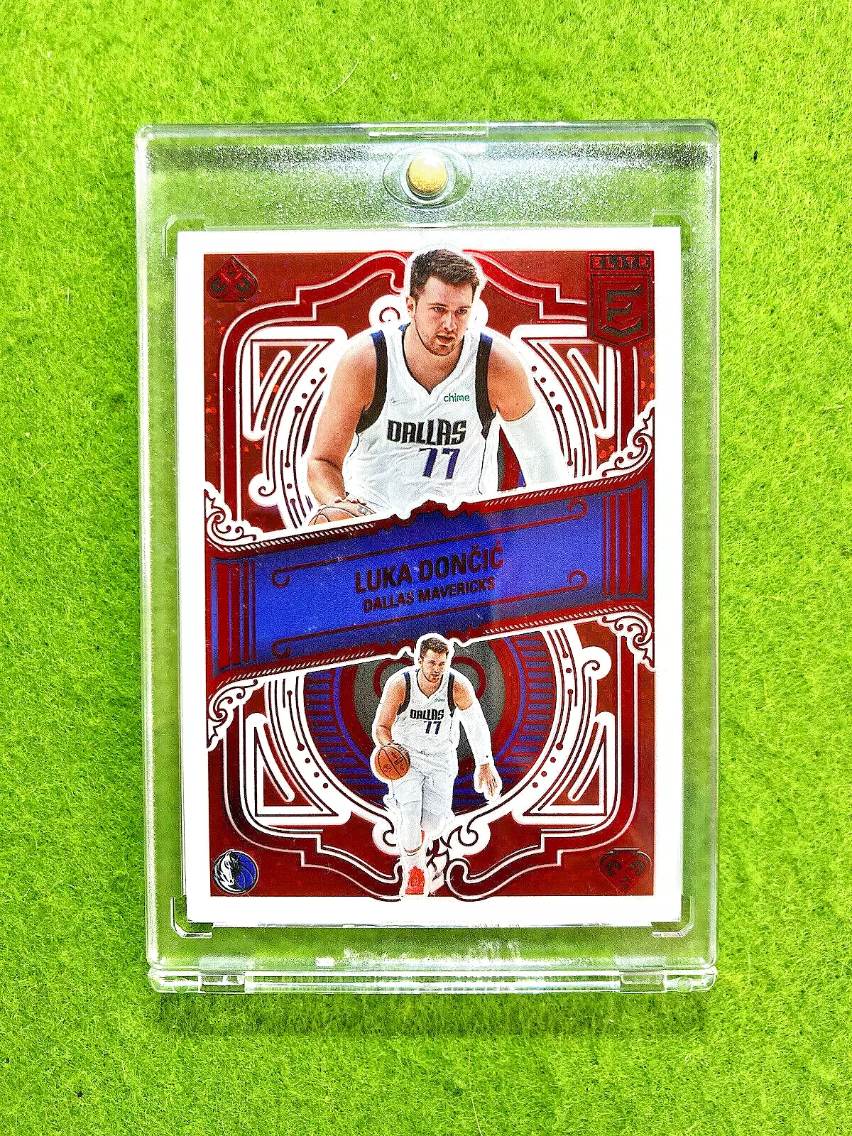 Luka Doncic WHITE SPARKLE PRIZM CLEAR CARD ASIA RED SSP 2022 Elite DECK ...