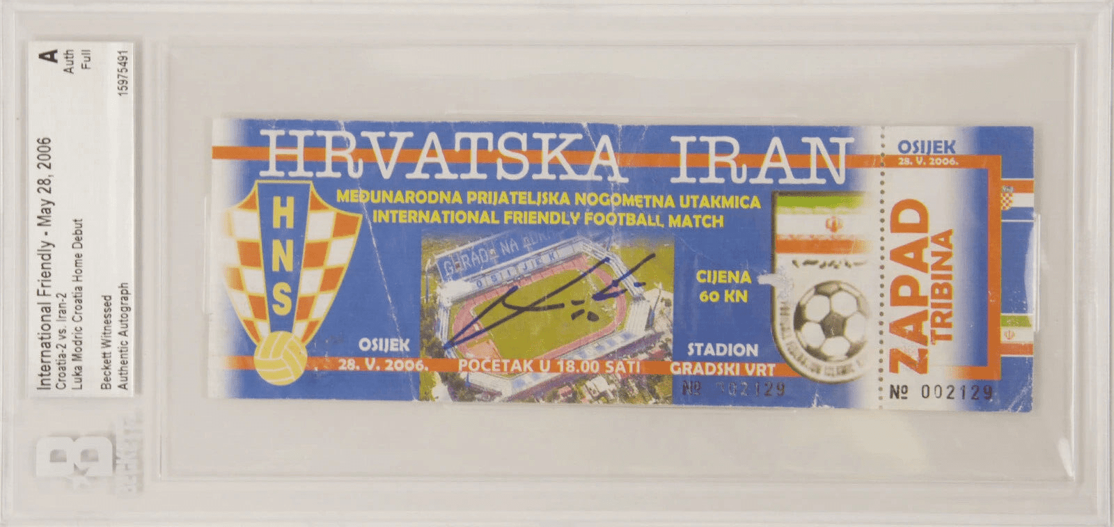 Luka Modric Signed 2006 First Croatia Home Game Match Ticket – BGS Authentic - Walmart.com