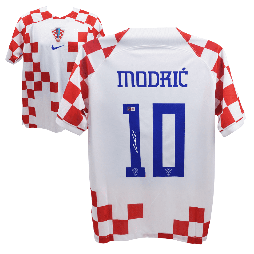 Luka Modric Signed Croatia FC Home Soccer Jersey #10 with Beckett COA ...