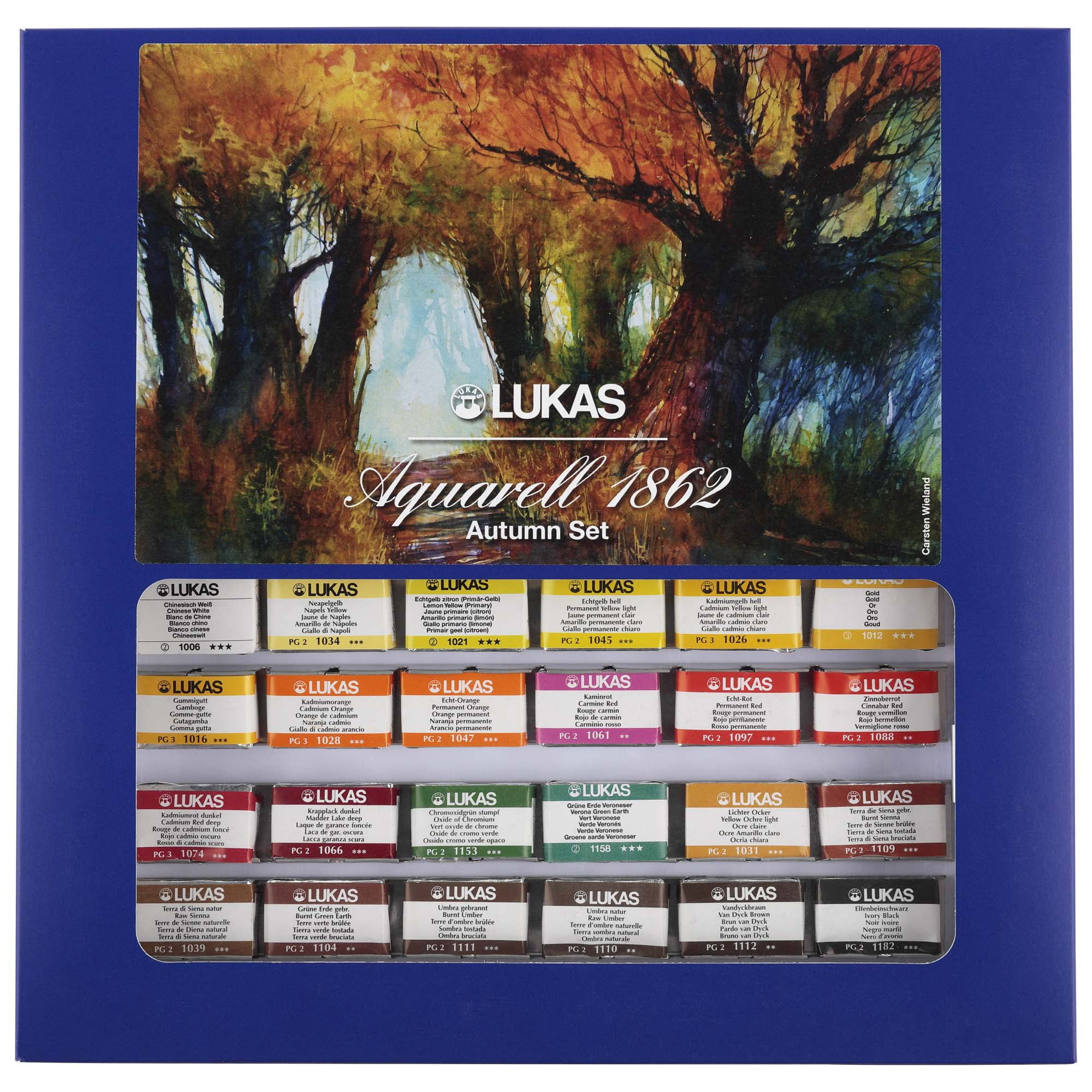 Lukas 1862 Aquarell Artists' Watercolor Paint Set of 24 -Whole Pans ...
