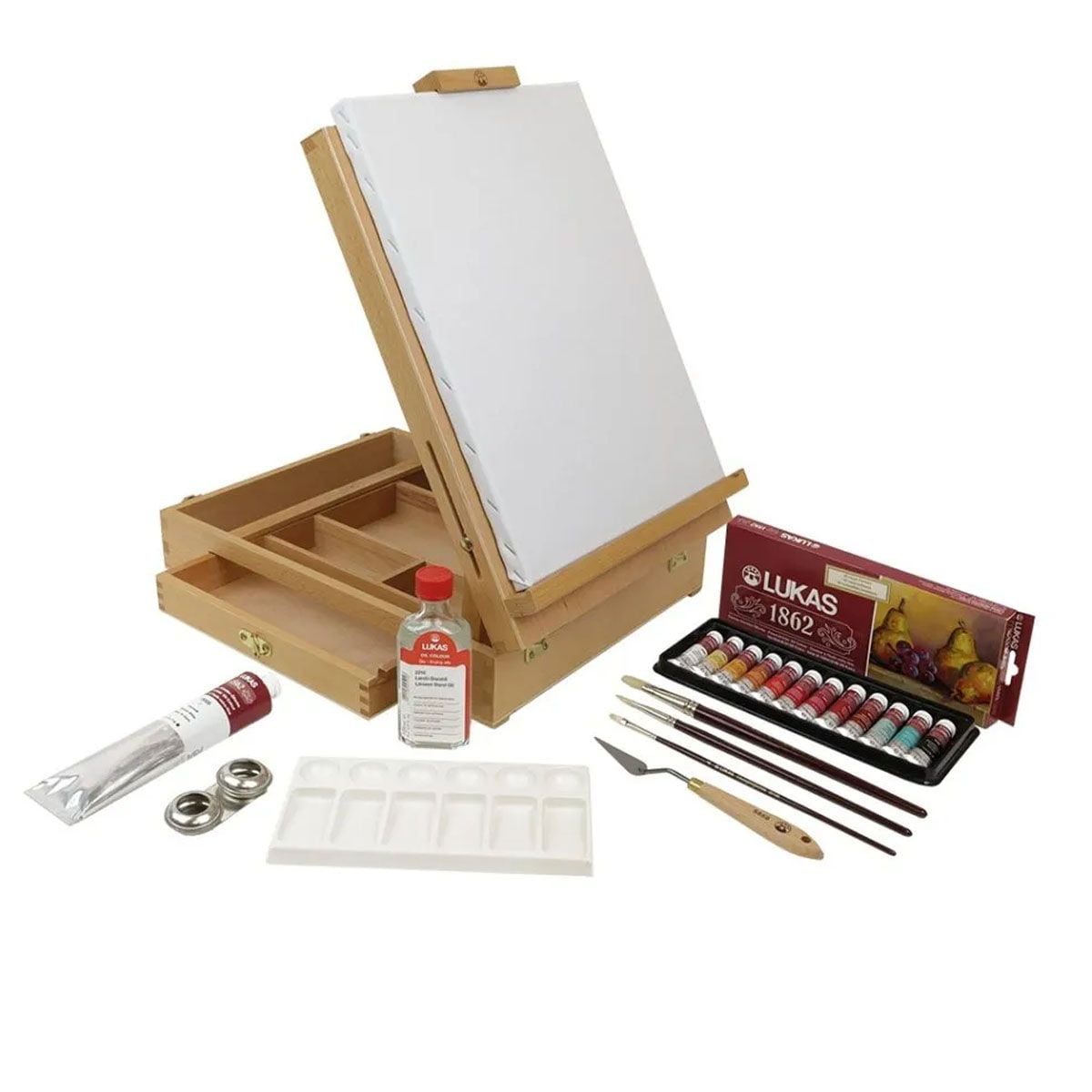 Lukas 1862 Oil Color Limited Edition Wood Box Easel Set -Professional ...