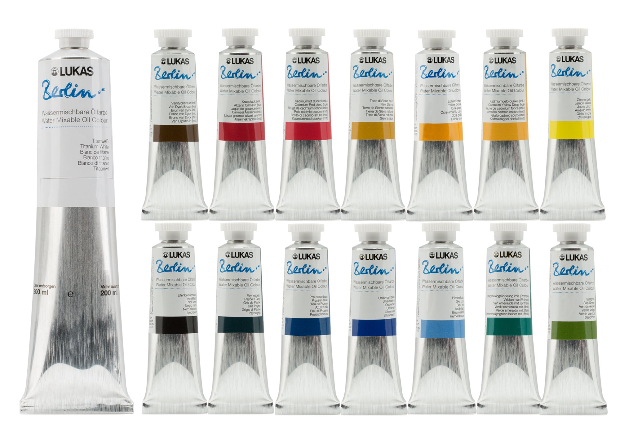 Lukas Berlin Artist Water Mixable Oil Paint Colors, Portrait Set ...