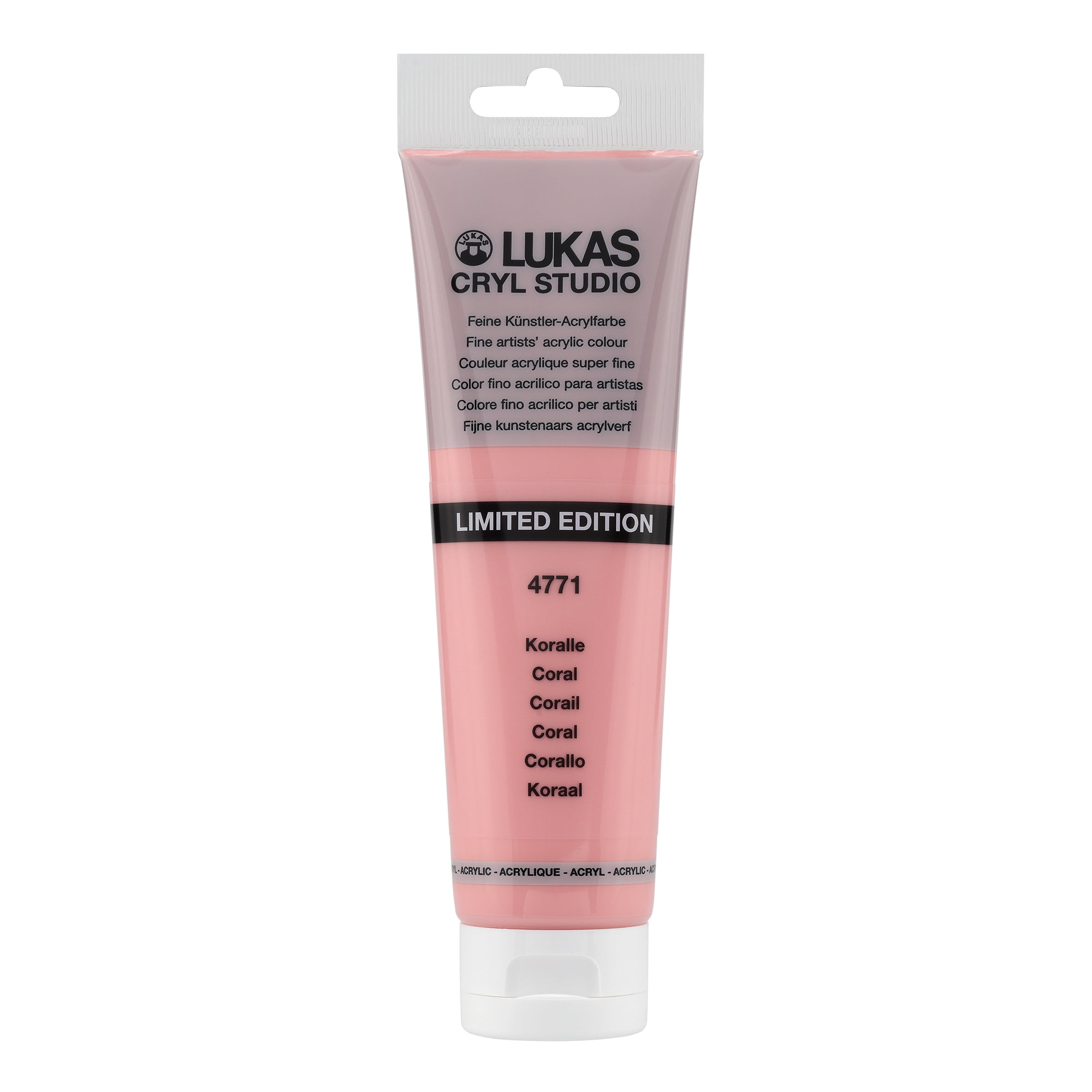 Lukas CRYL Studio Artist Acrylic Paint, Coral, 125 ml Tube - High ...