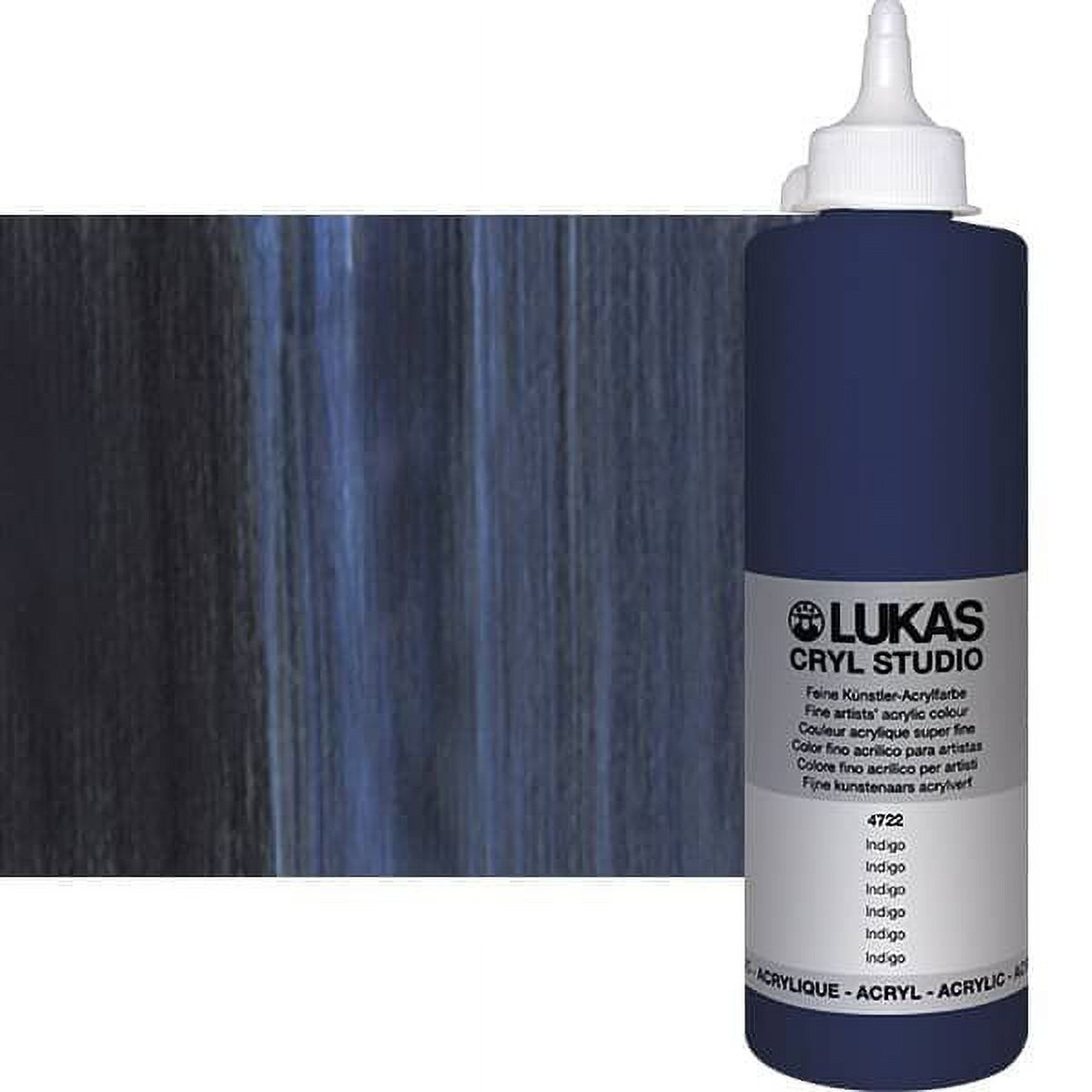 Lukas CRYL Studio Artist Acrylic Paint, Indigo, 500 ml Bottle - High ...