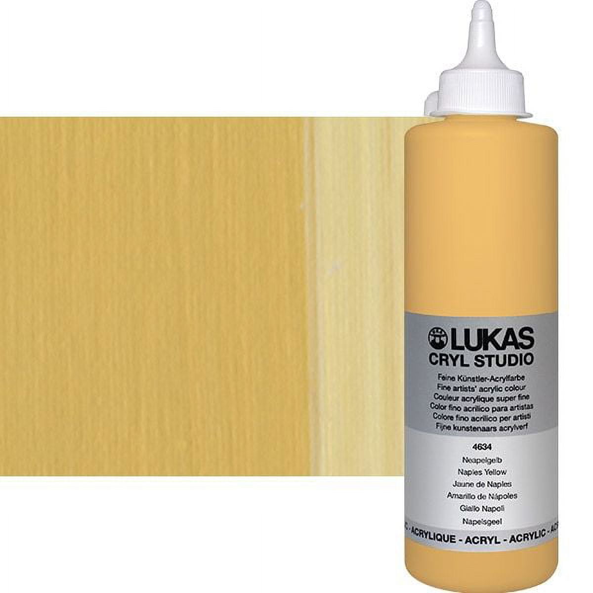 Lukas CRYL Studio Artist Acrylic Paint, Naples Yellow, 500 ml Bottle ...