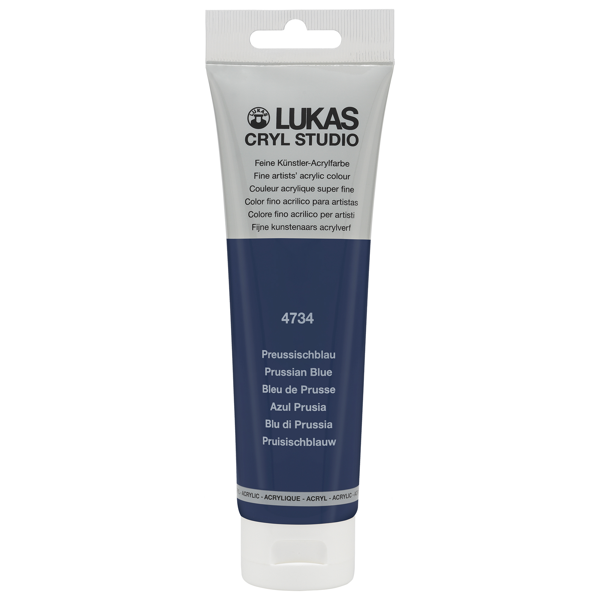 Lukas CRYL Studio Artist Acrylic Paint, Prussian Blue, 125 ml Tube ...