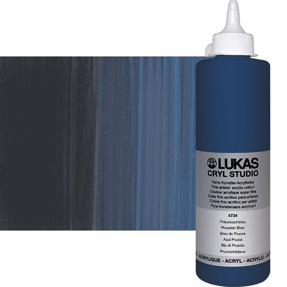 Lukas CRYL Studio Artist Acrylic Paint, Prussian Blue, 500 ml Bottle ...