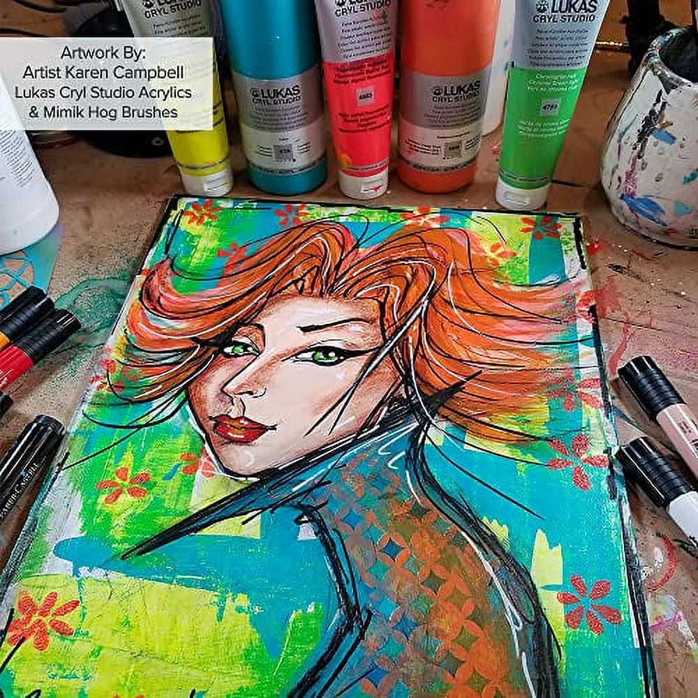 Lukas CRYL Studio Artist Acrylic Paint, Prussian Blue, 500 ml Bottle - High Pigment Acrylic ...