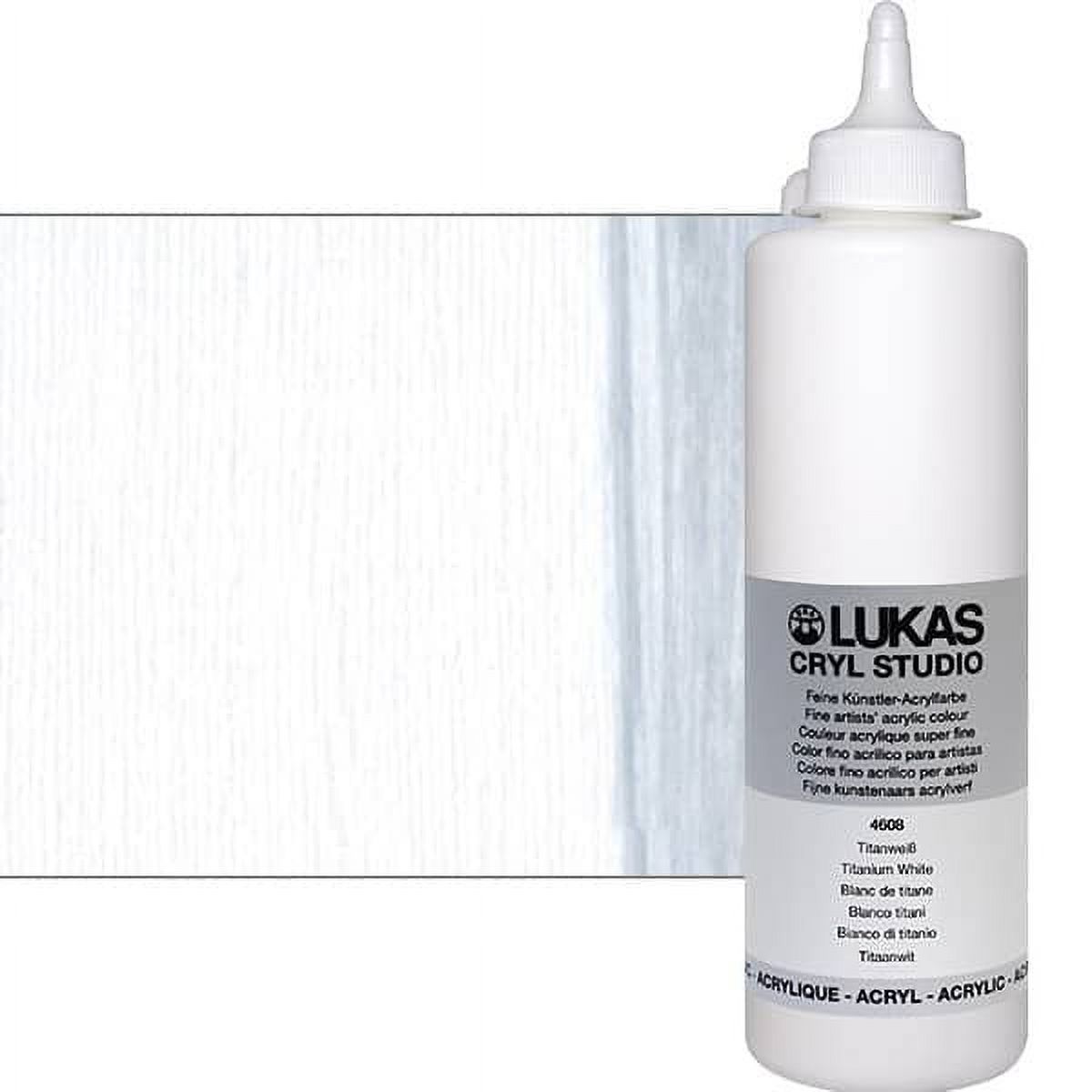 Lukas CRYL Studio Artist Acrylic Paint, Titanium White, 500 ml Bottle ...