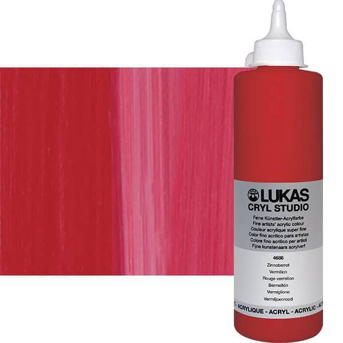 Lukas CRYL Studio Artist Acrylic Paint, Vermilion, 500 ml Bottle - High ...