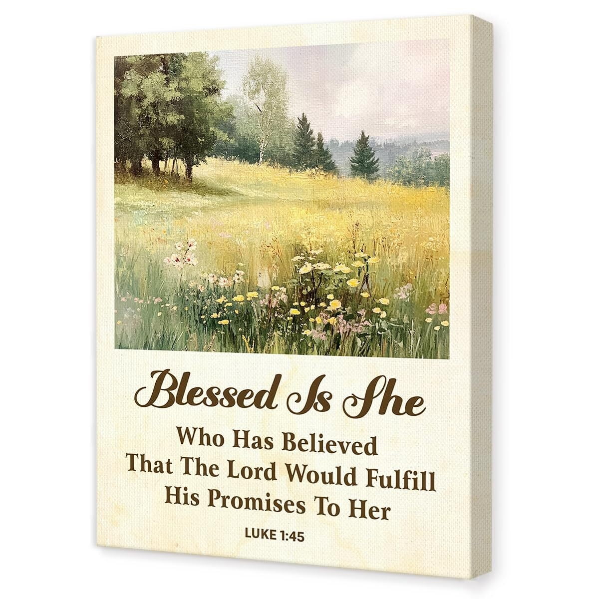 Luke 1:45 Blessed Is She Wall Art poster Religious Bible Verse Wall ...