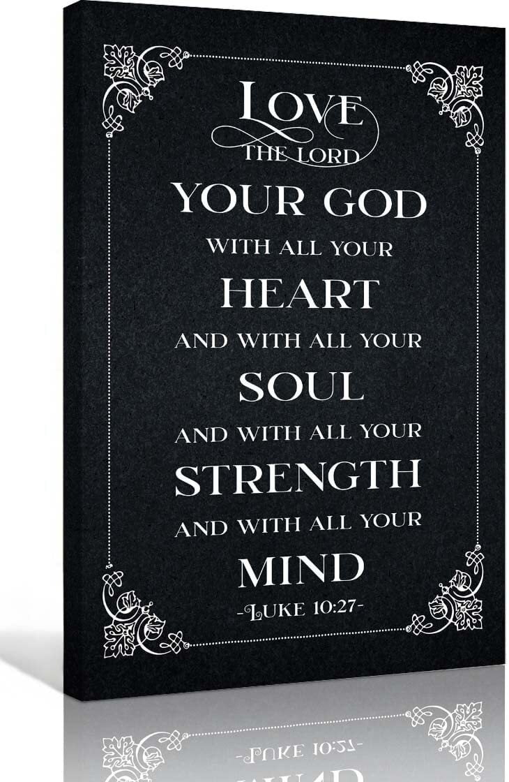 Luke 10 27 Wall-Art Bible Verse Vintage Love The Lord Your God with All ...