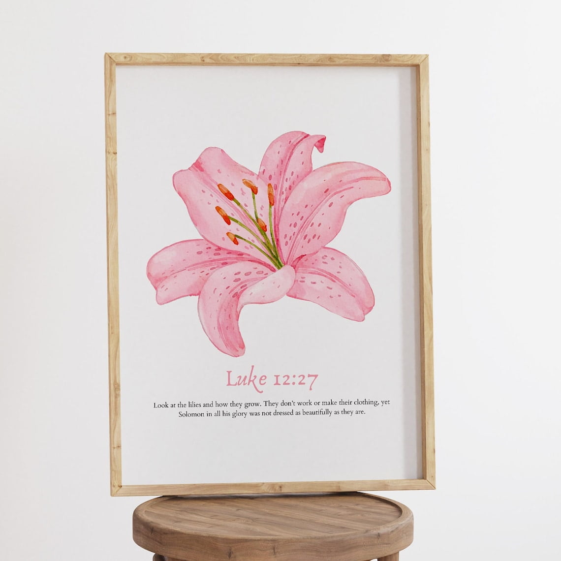 Luke 12:27 Lilies Art, Scripture Print, Christian Wall Art, Aesthetic ...