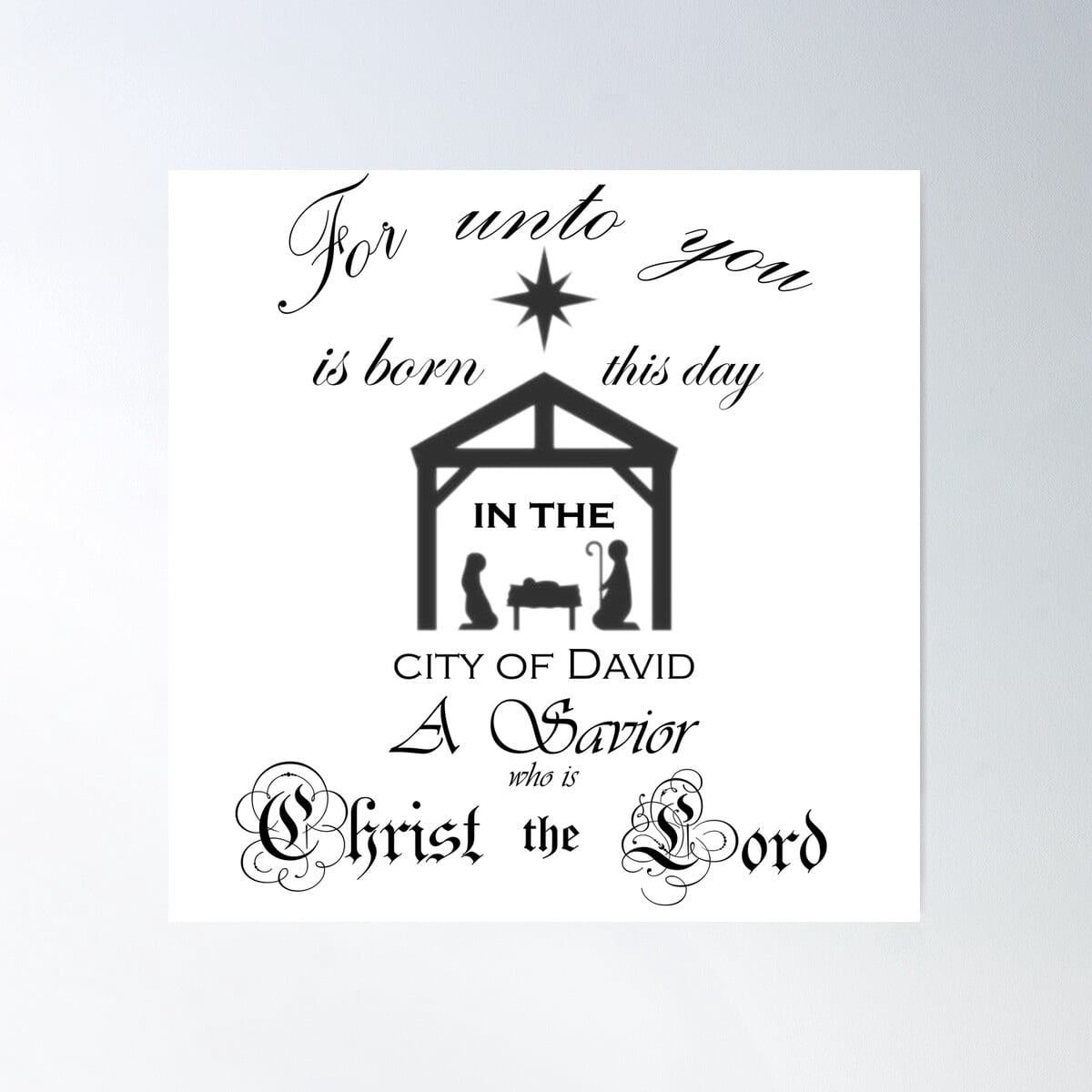 Luke 2: 10-12 Poster Wall Art, Modern Wall Decor For Living Room ...
