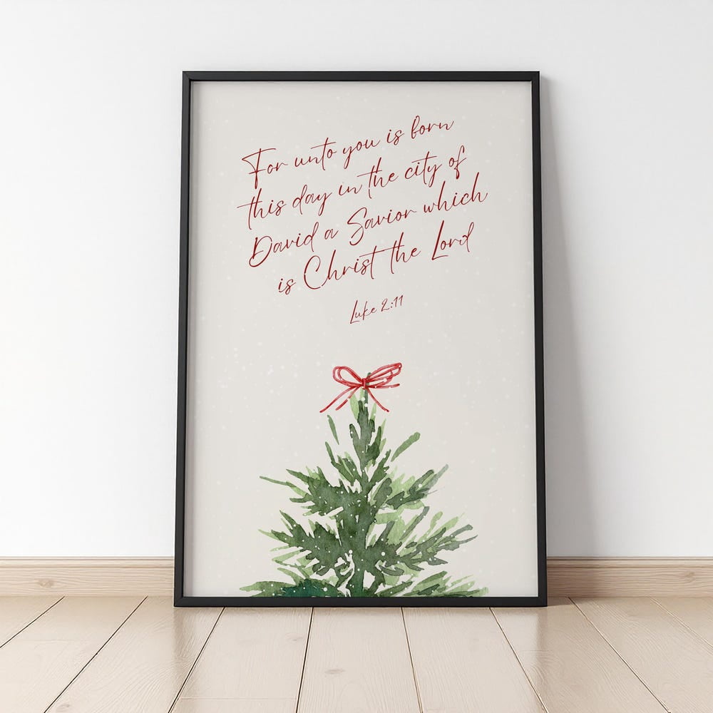 Luke 2 Bible Verse Wall Art, Christian Nativity Scene Print, Modern ...