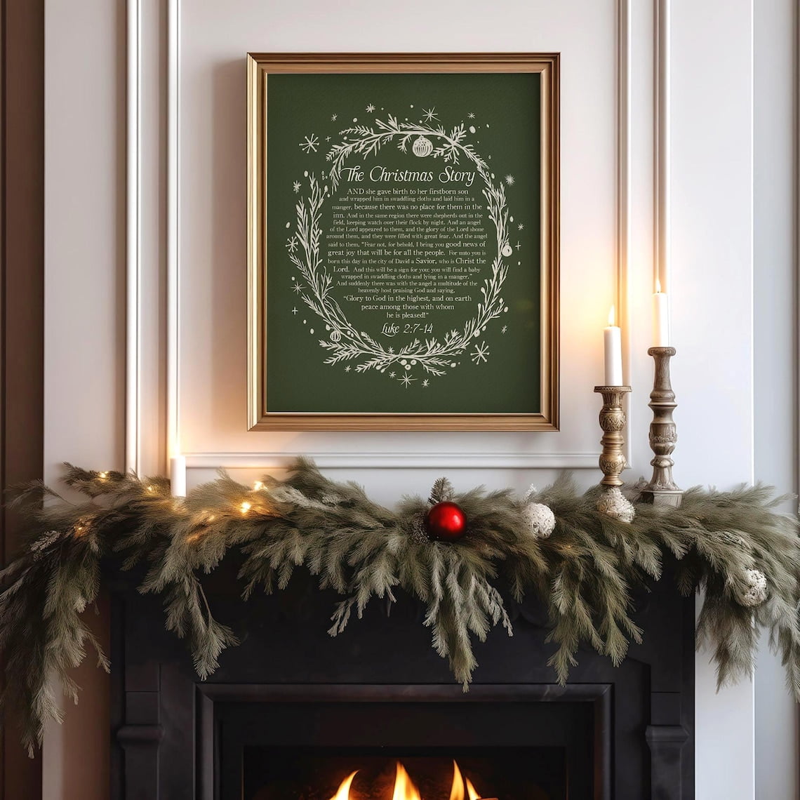 Luke 2 Scripture Print, Jesus Nativity Story, Christianart Décor Home ...