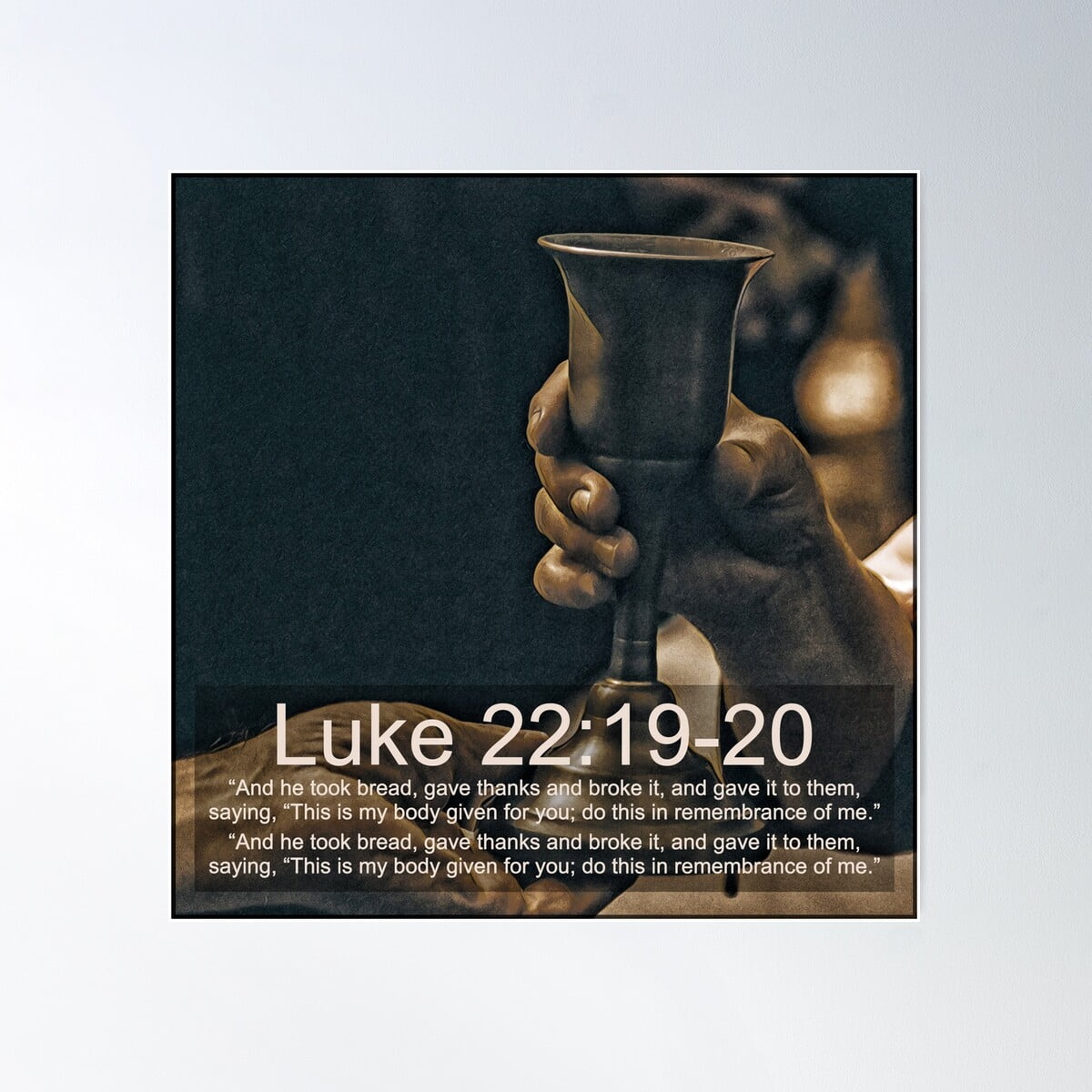 Luke 22:19-20 Poster Wall Art, Modern Wall Decor For Living Room ...