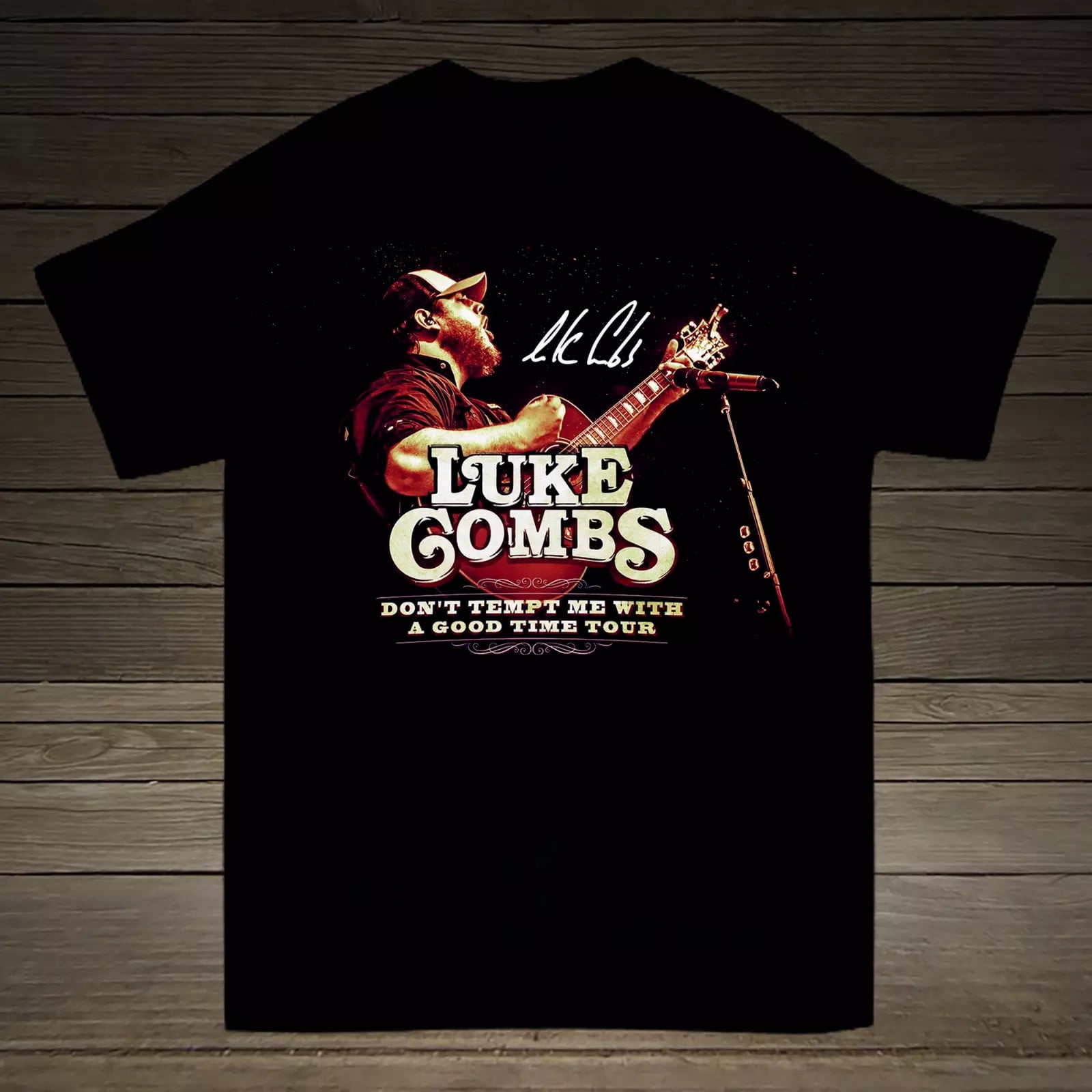 Luke Combs Gift For Fan Cotton Black S-2345XL Men T-Shirt.webp ...