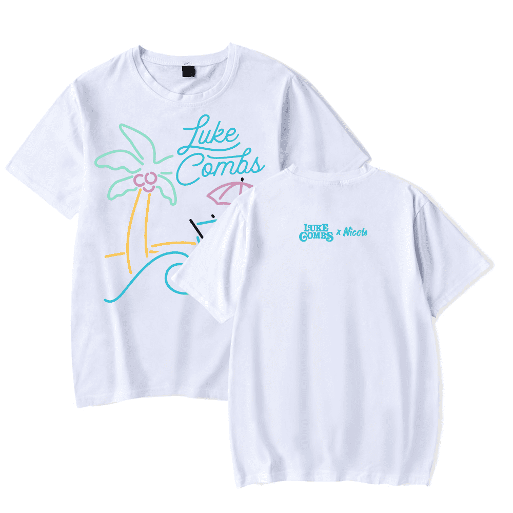 Luke Combs Merch T-Shirt Summer Beach Crewneck Top T Shirts Women Men ...
