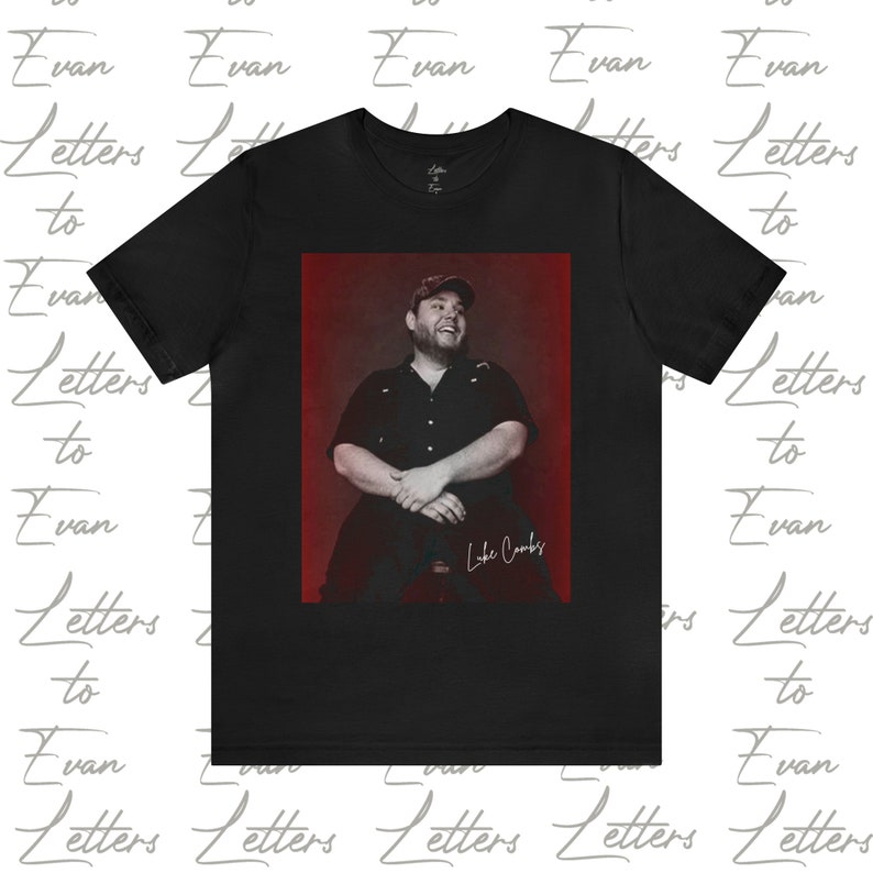 Luke Combs Posing In Chair With Signature Tee Shirt - Walmart.com