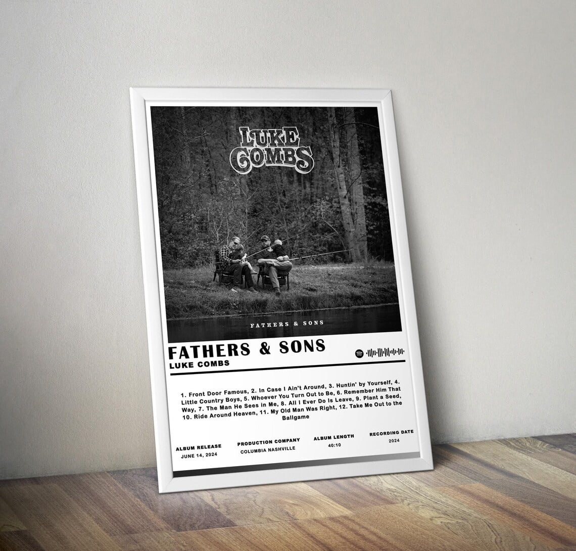 Luke Combs Poster, Luke Combs Fathers & Sons Album Poster, Luke Combs ...