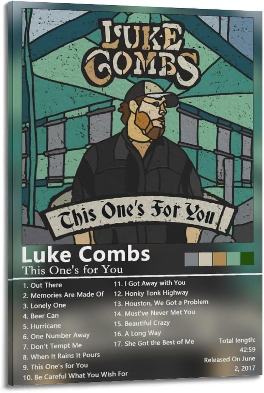 Luke Combs Poster This One's for You Album Cover Posters for Bedroom ...