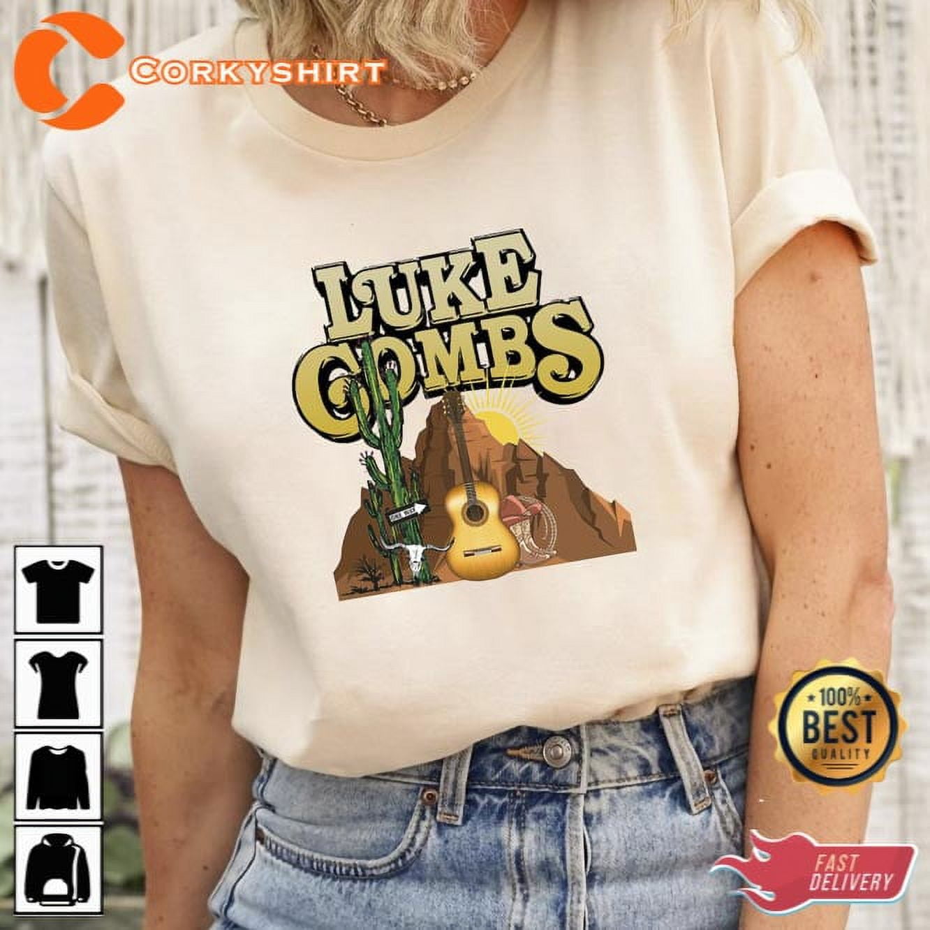 Luke Combs Vintage Shirt Western Cowboy - Walmart.com