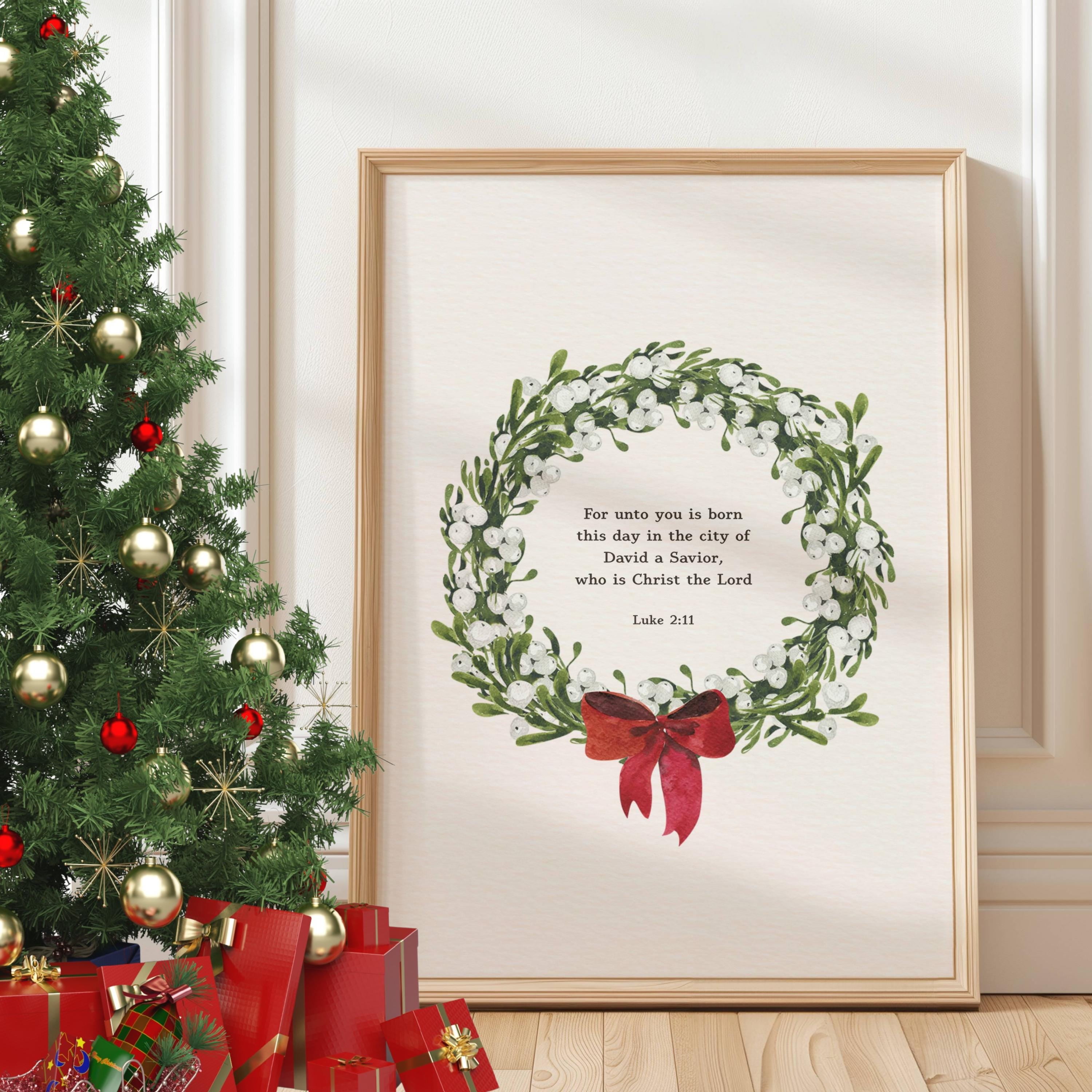 Luke Wall Art Christ Is Born Kristmas Decor Vintage Christian Scripture ...