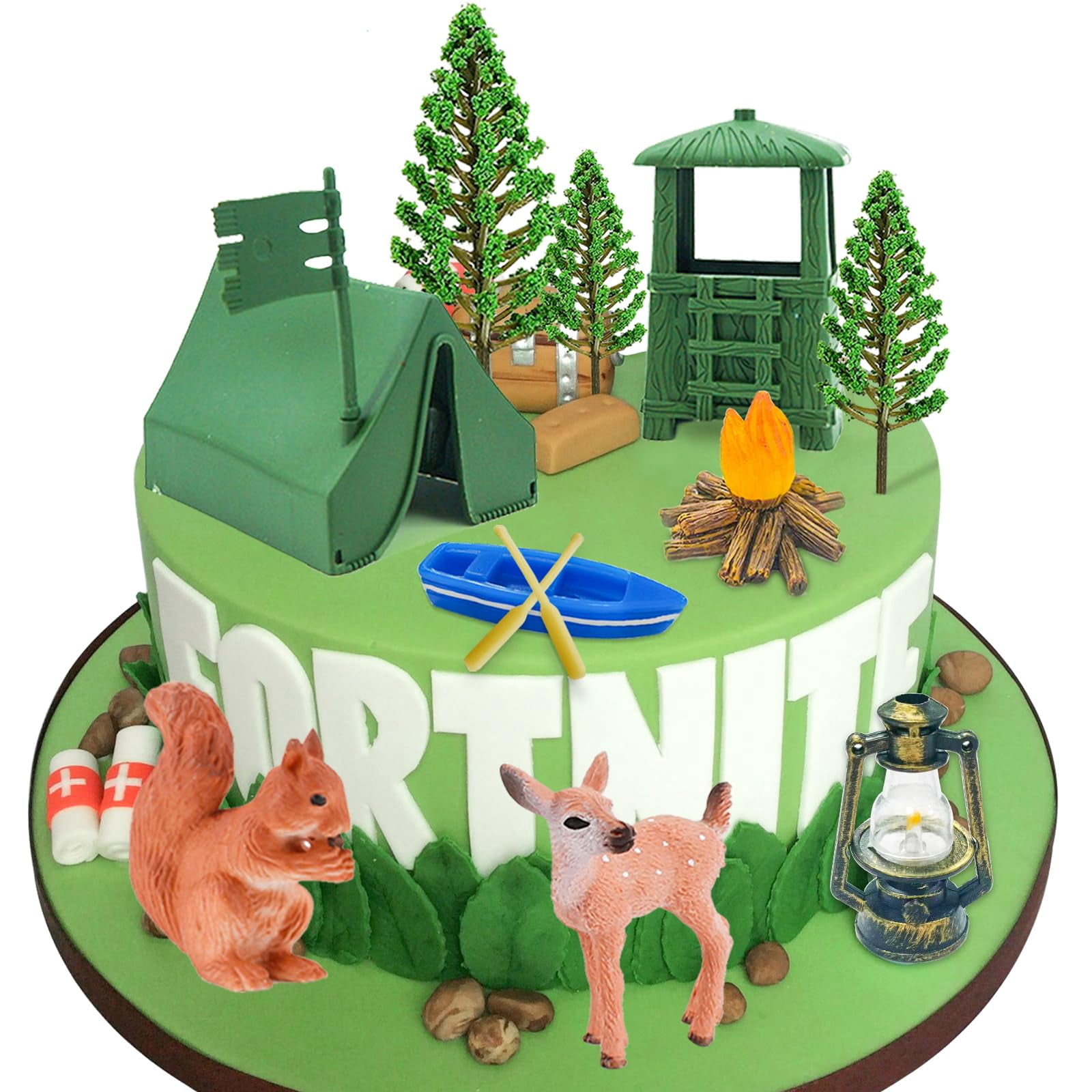 Lukinuo 13pcs Camping TWE5 Cake Topper Fireside Camp DecoSet Canoe Tree ...