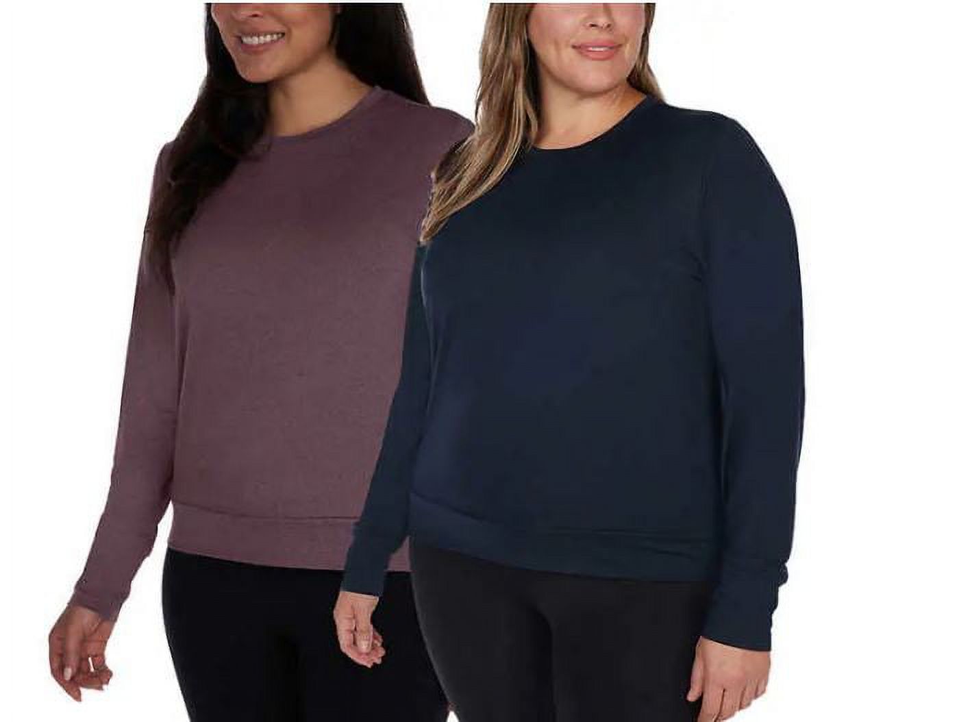 Lukka Lux Ladies' Long Sleeve Active Top 2 Pack, Plum/Navy Large ...
