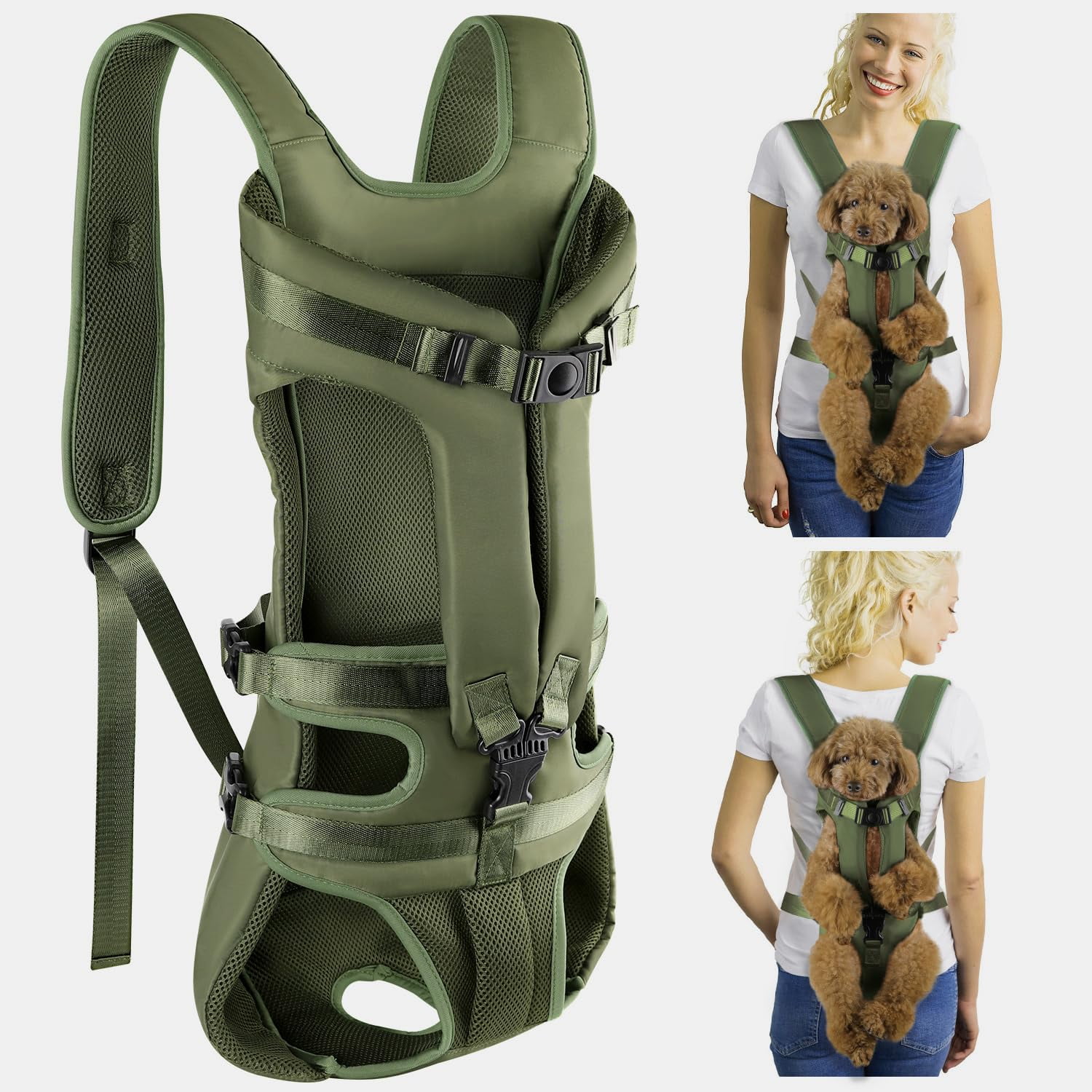Lukovee Dog Backpack Carrier, YPF5 Legs Out Easy-fit Dog Front Carrier ...