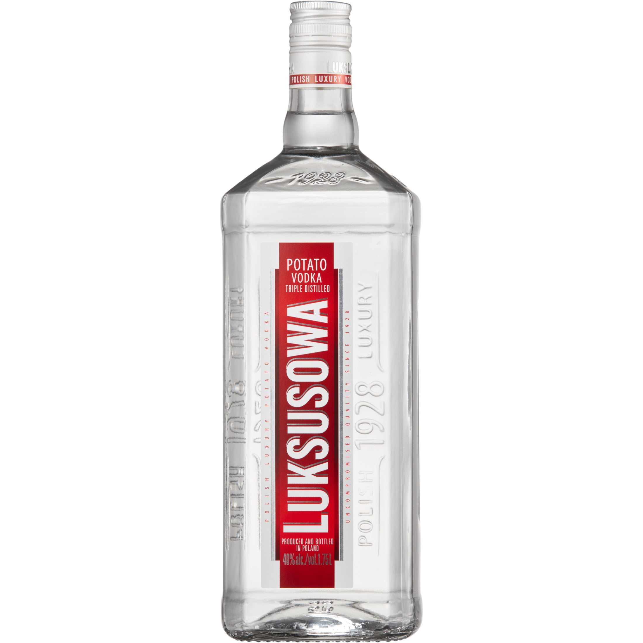 Luksusowa Unflavored Vodka Poland Vodka, 1.75 L Bottle, 40% ABV ...