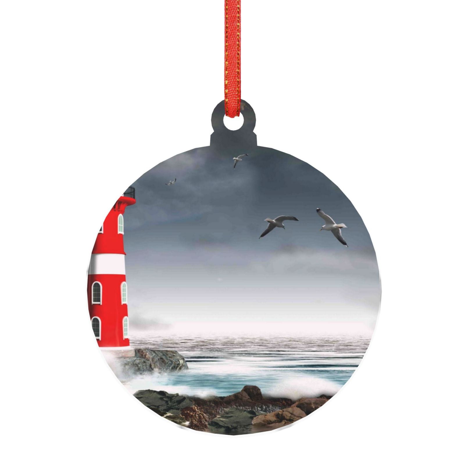 Lukts 3d Lighthouse in the Surf for Large Acrylic Pendant, Transparent ...