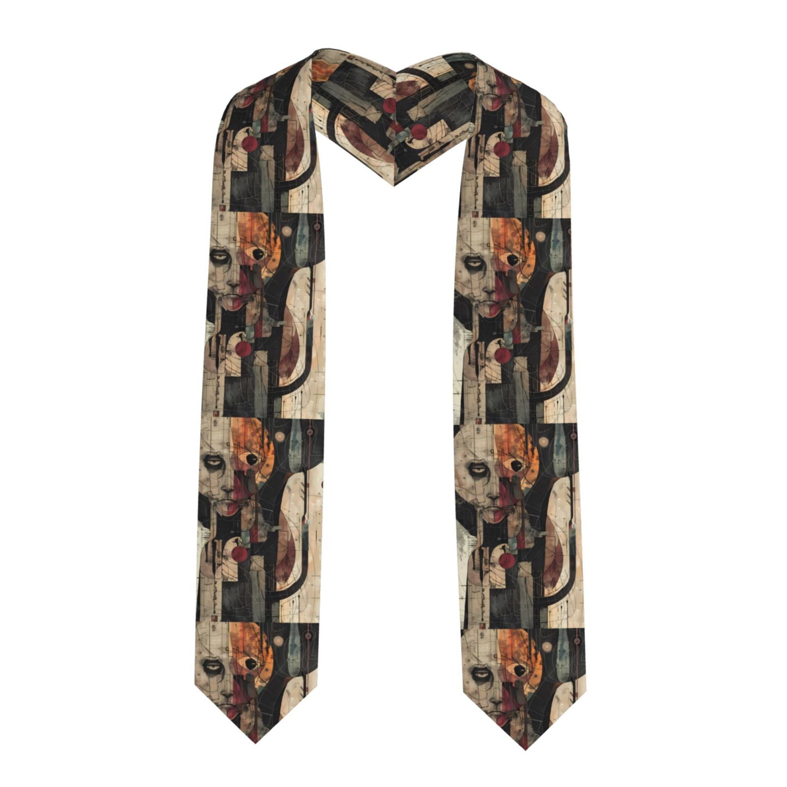 Lukts Abstract Geometric Faces for Graduation Shawl Ribbon, Unisex 36x5 ...
