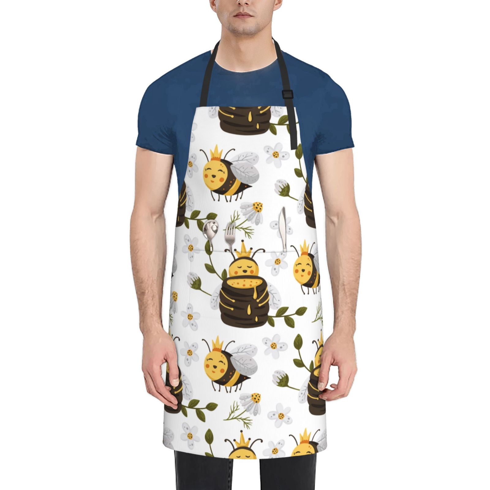 Lukts Adjustable Apron with 2 Pockets Chef Cooking Kitchen Restaurant ...